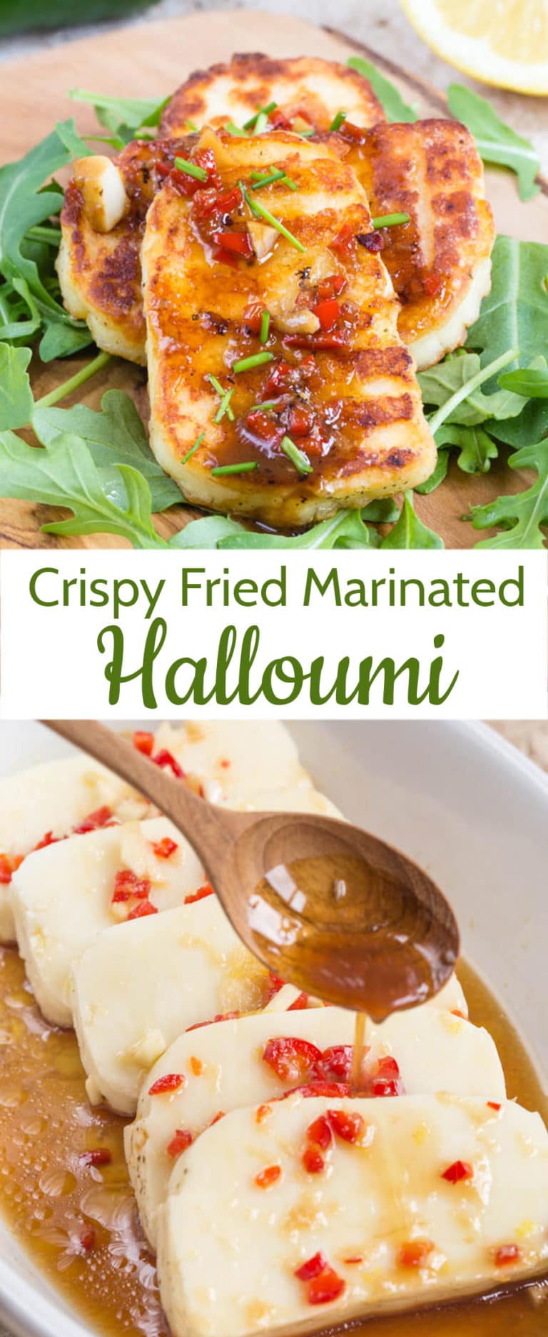 Crispy fried marinated halloumi cheese {GF, Keto} | Fuss Free Flavours