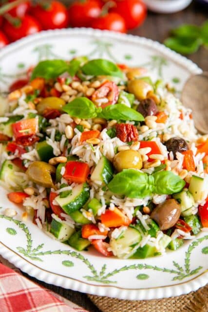 Italian Rice Salad - Vibrant and Delicious in Red, White and Green
