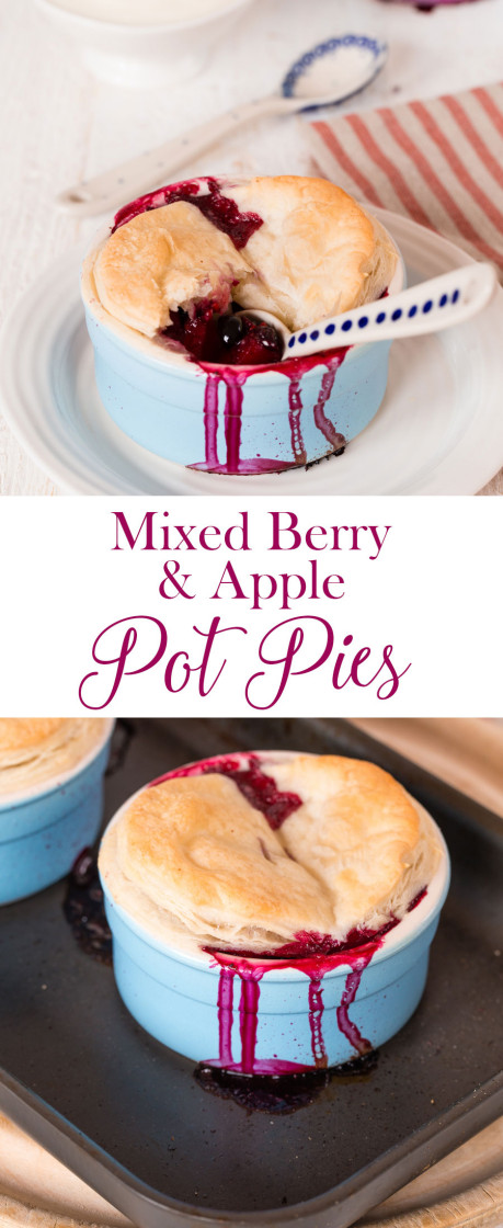 Easy Mixed Berry & Apple Pot Pies (Vegan) - Helen's Fuss Free Flavours