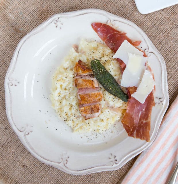 Quail & Grana Padano risotto with Prosciutto di San Daniele