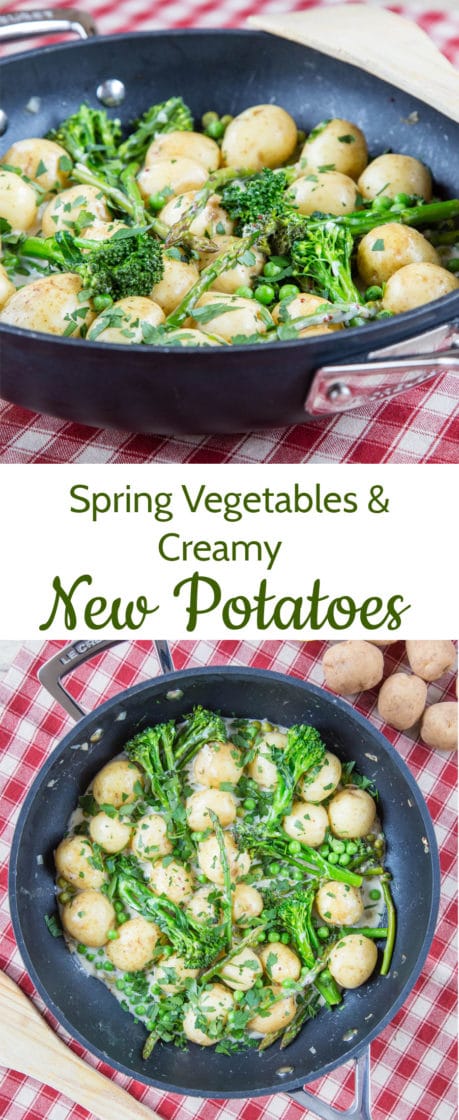 Creamy New Potatoes with Spring Vegetables.