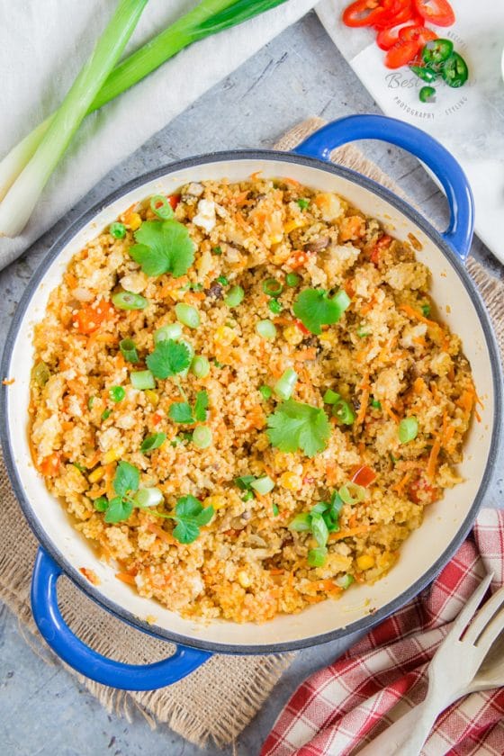 Speedy Egg Fried Leftover Cous Cous with Vegetables {Vegetarian ...