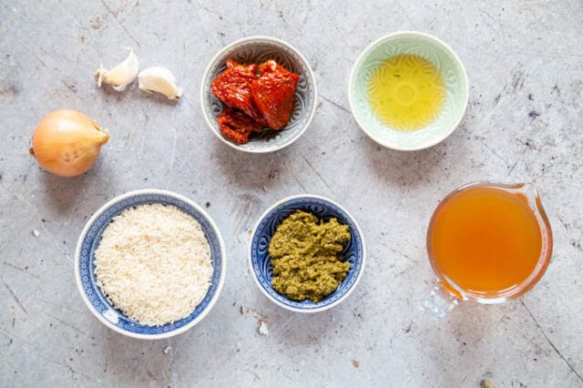 Easy One Pot Italian Rice with Pesto and Tomatoes - Helen's Fuss Free ...