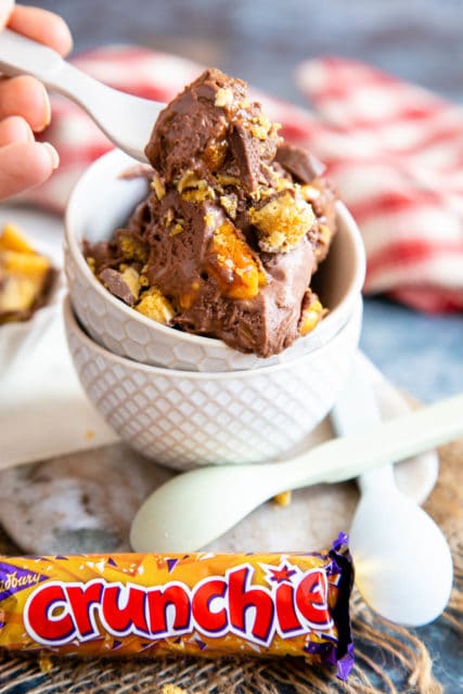 No Churn Crunchie Ice Cream - Helen's Fuss Free Flavours