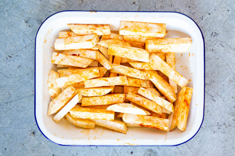 Easy Celeriac Chips (Celery Root Fries) - Helen's Fuss Free Flavours