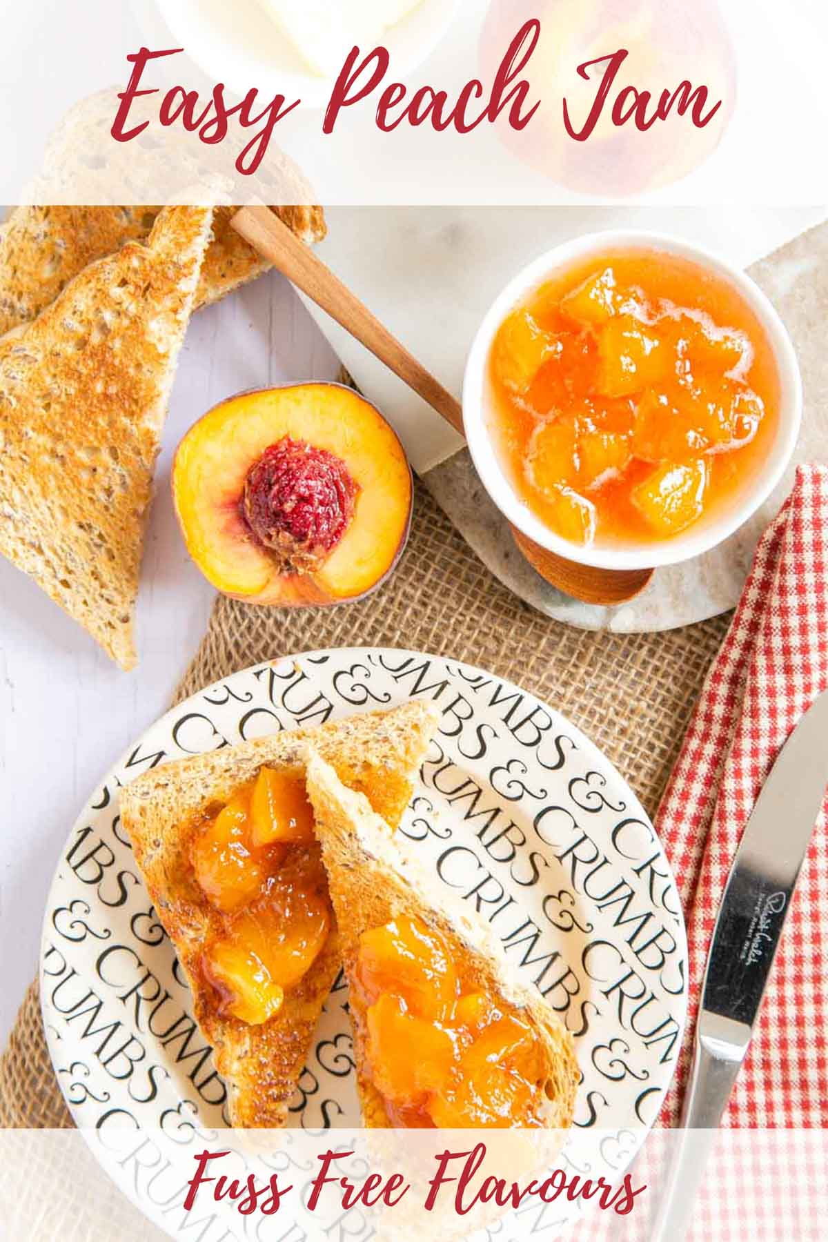 Easy Peach Jam (3 ingredients, no pectin) - Helen's Fuss Free Flavours