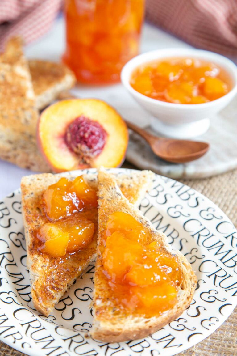 Easy Peach Jam (3 ingredients, no pectin) - Helen's Fuss Free Flavours