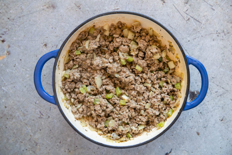 Easy Spiced Savoury Lamb Mince & Veg - Helen's Fuss Free Flavours
