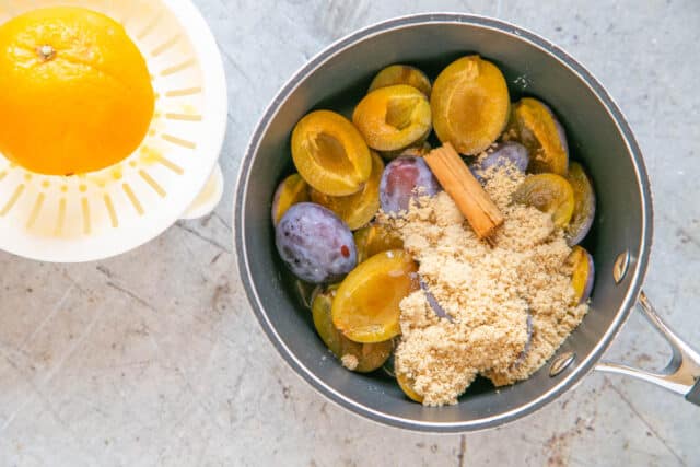 stewed plums with cinnamon and orange - Helen's Fuss Free Flavours