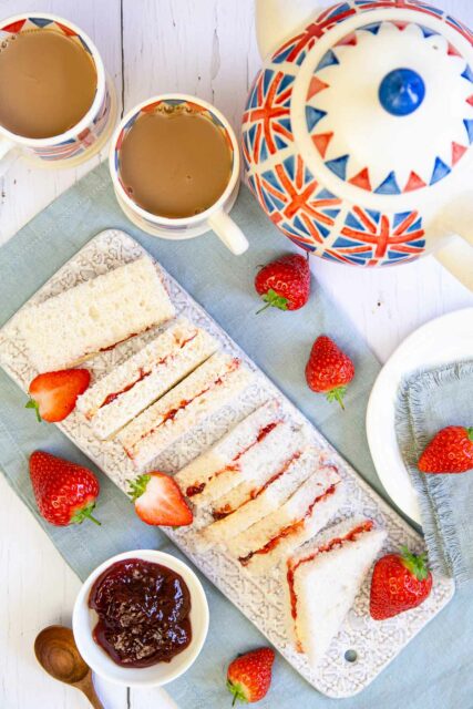 Jam Sandwiches for Afternoon Tea - Helen's Fuss Free Flavours