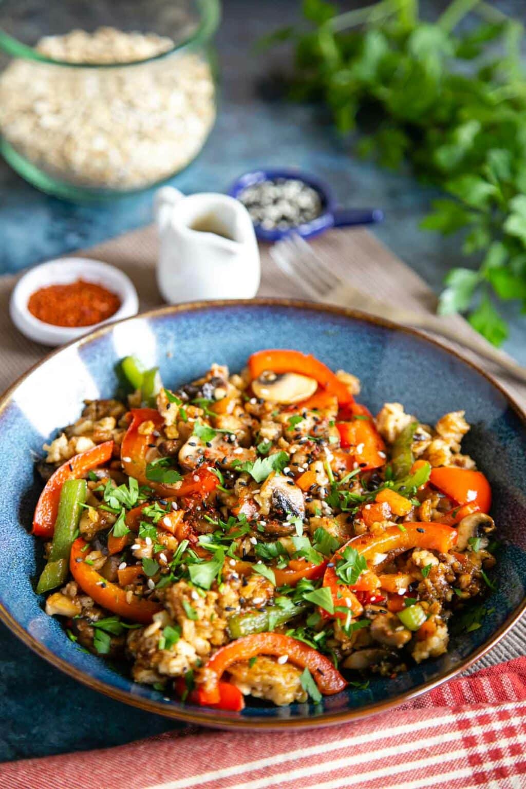 Savoury Oatmeal (Fried Porridge) - Helen's Fuss Free Flavours