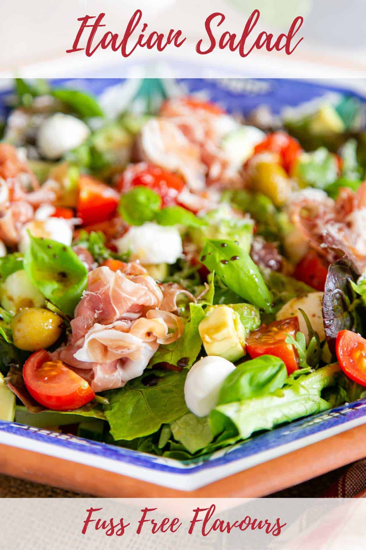 Green Italian Salad Recipe - Helen's Fuss Free Flavours