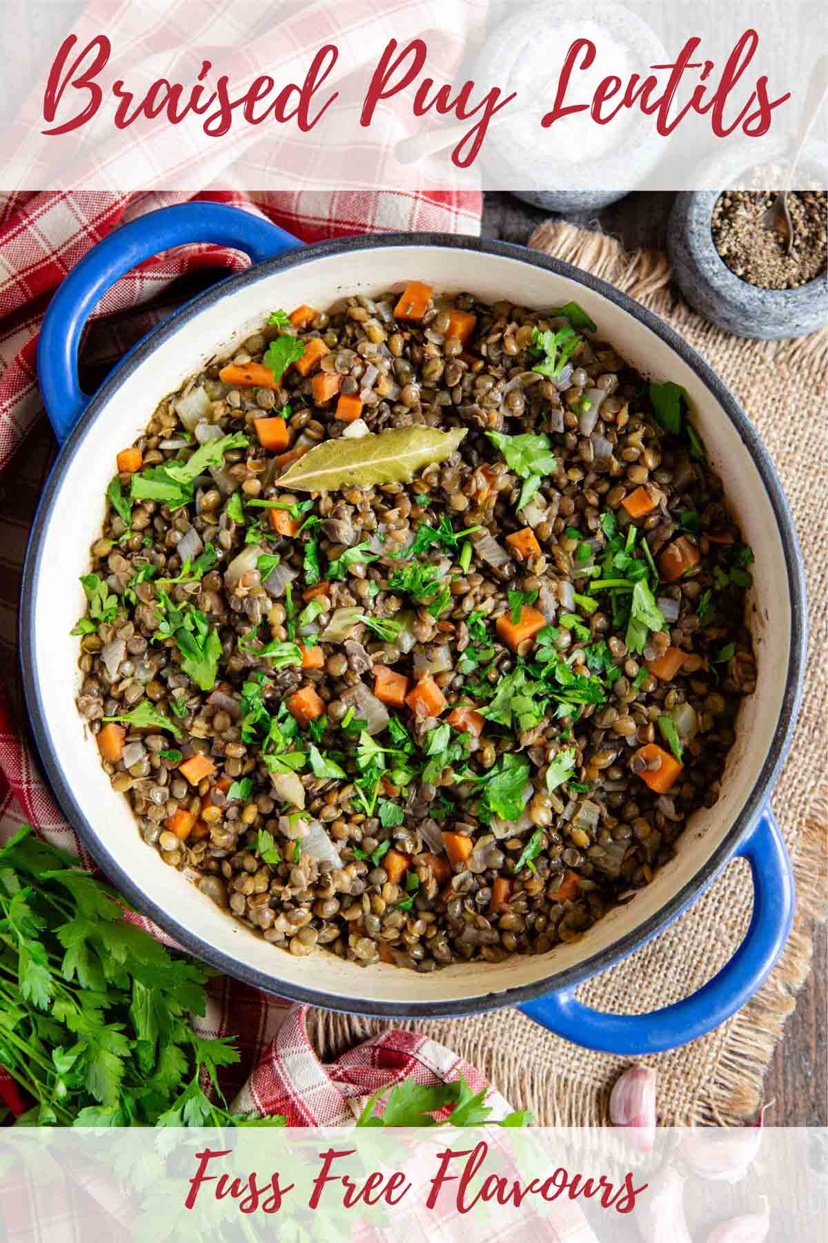 Braised Puy Lentils (French Lentils) - Helen's Fuss Free Flavours