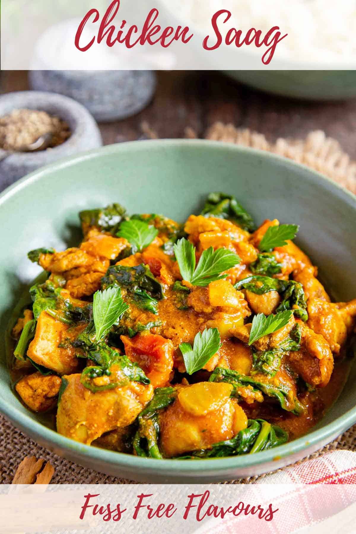 Easy Chicken Saag (Chicken & Spinach Curry) - Helen's Fuss Free Flavours