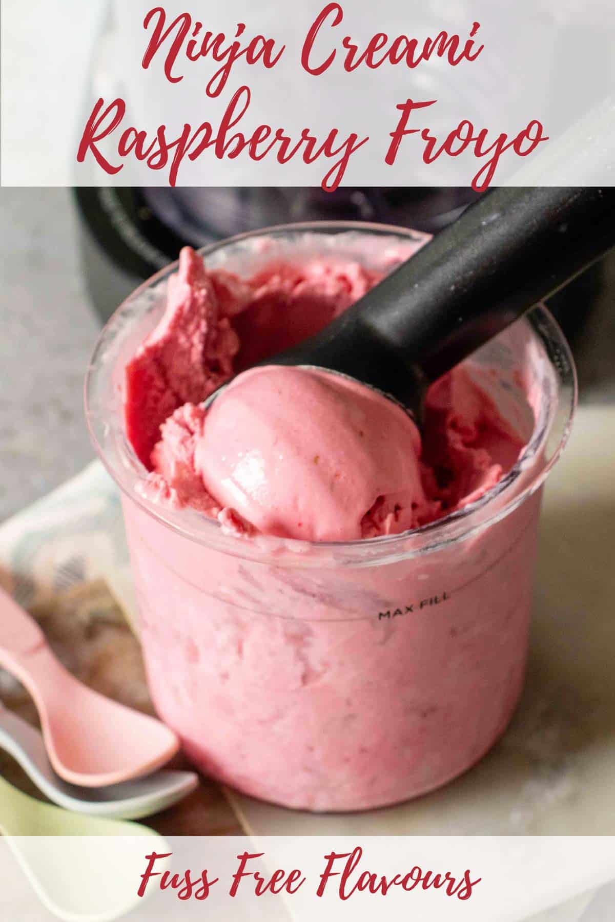 Ninja Creami Raspberry Frozen Yoghurt (Froyo) - Helen's Fuss Free Flavours